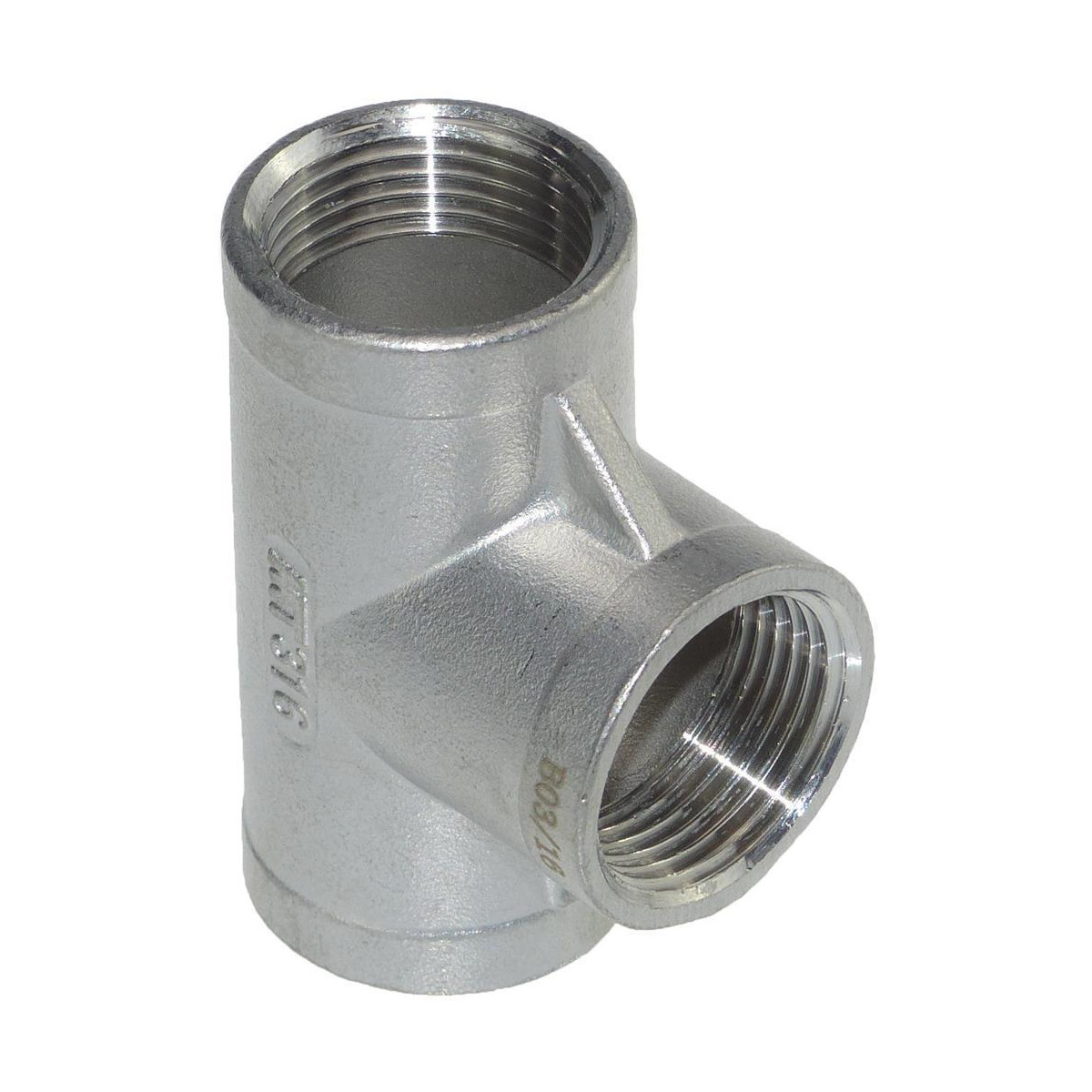 Edelstahl T-Stück Innengewinde 2 Zoll, 12,67