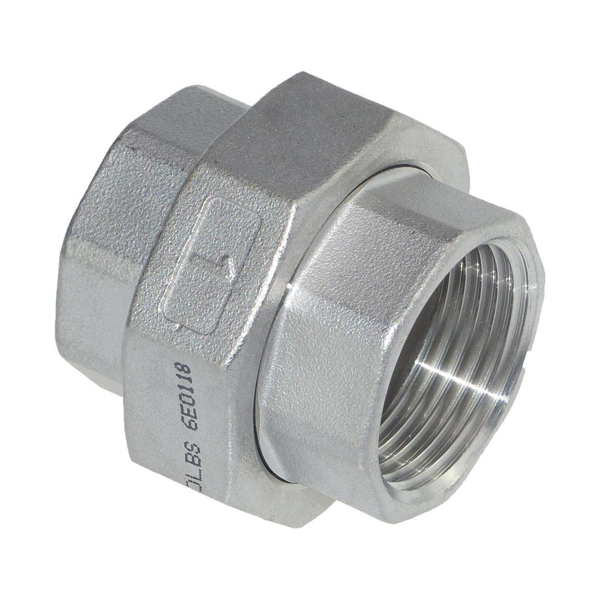 Edelstahl Verschraubung Innengewinde 1/2 Zoll flach di, 3,64