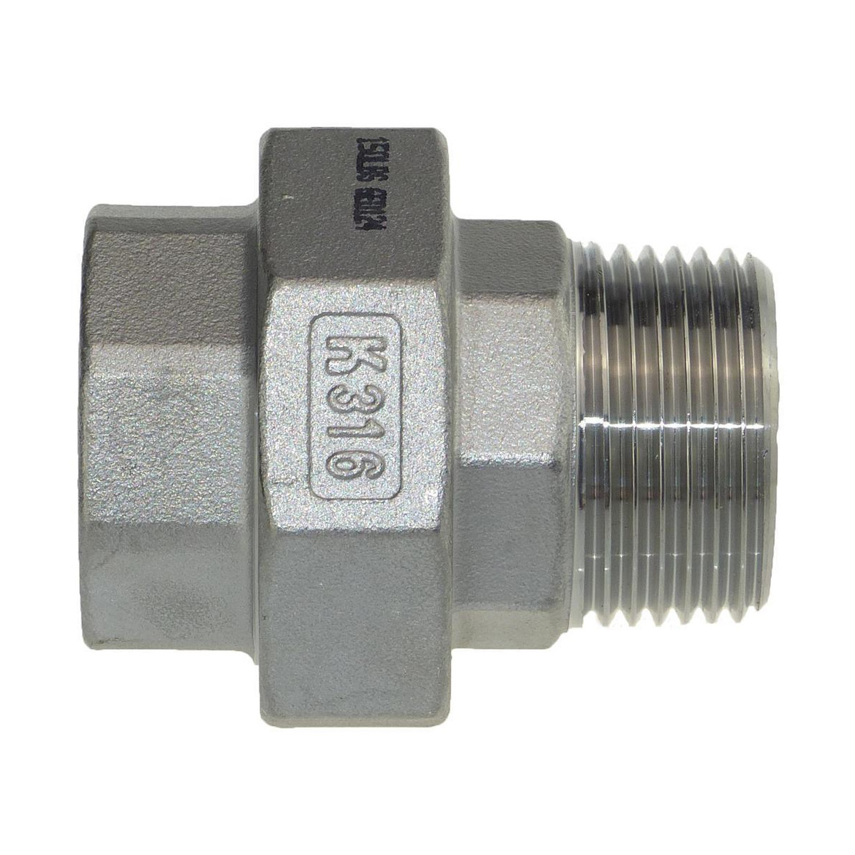 Edelstahl Verschraubung IG x AG 3/8 Zoll konisch dicht, 2,83