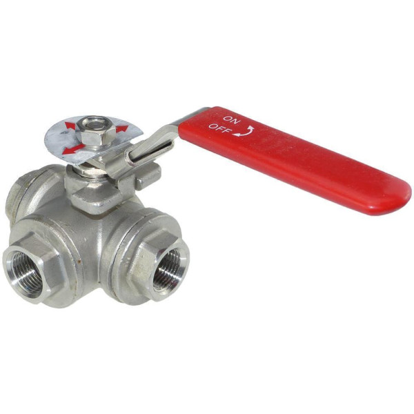 Edelstahl 3 Wege Kugelhahn T-Bohrung, 23,67