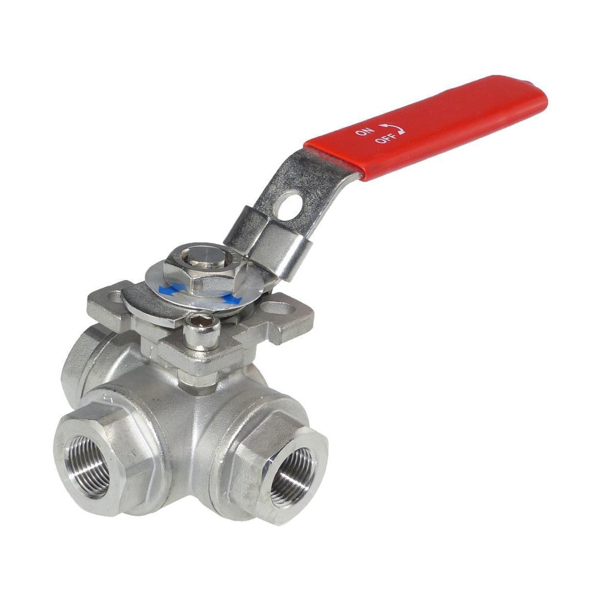 Edelstahl 3 Wege Kugelhahn 1 Zoll (L Bohrung), 40,61