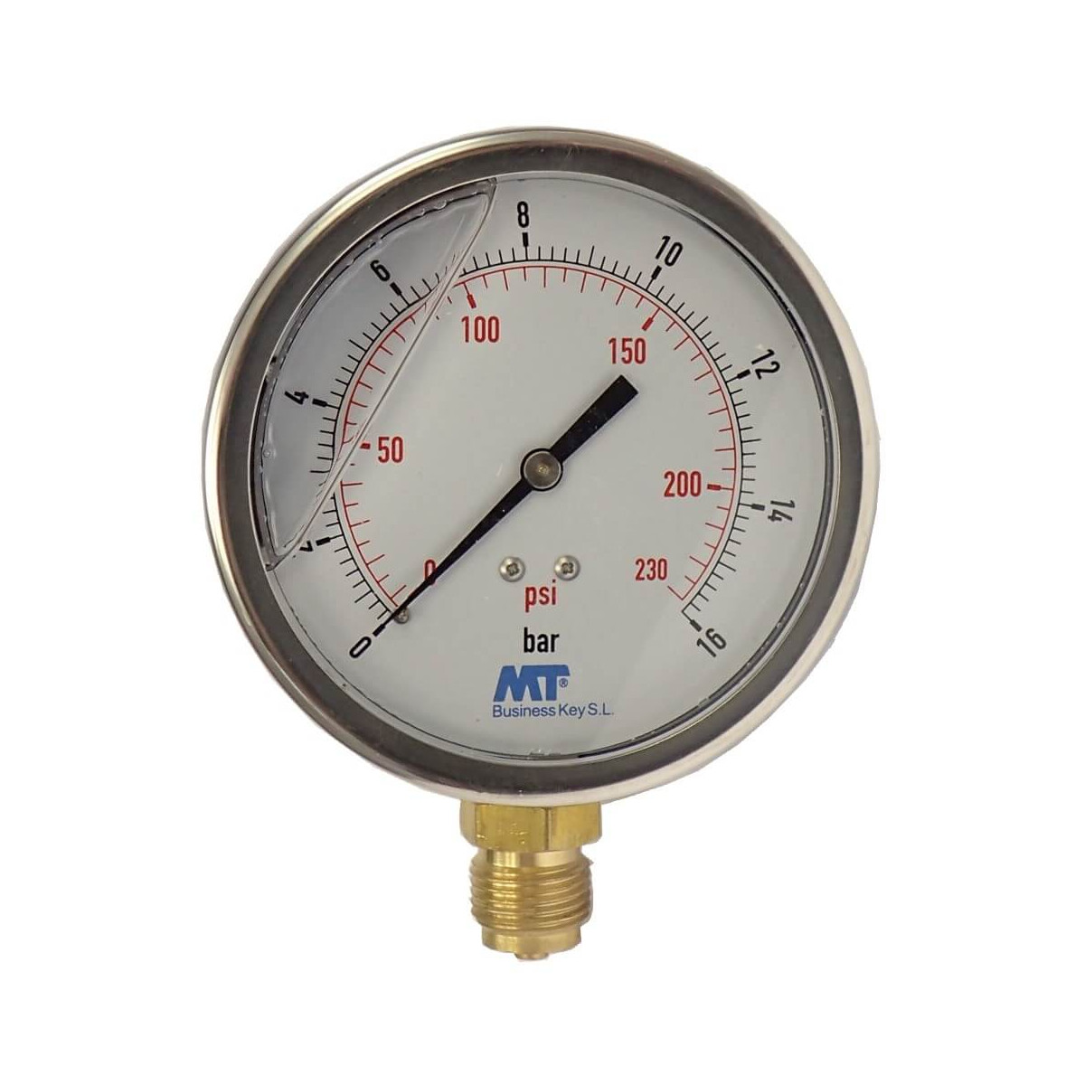 Rohrfedermanometer 100 mm | Glycerin Manometer 1/2 Zol, 18,45