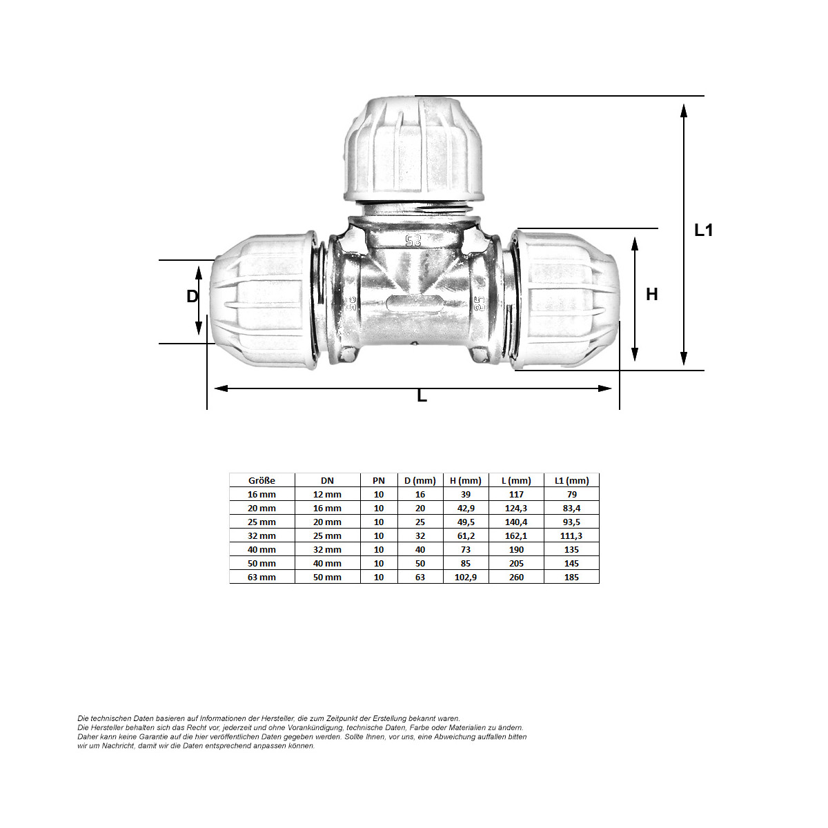 PE-T-Stück Klemmmuffe (Elysee), 1,95