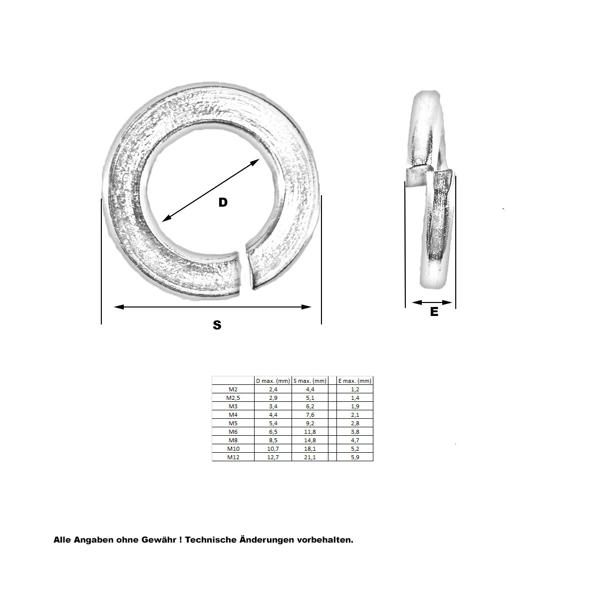 Federring für M10 (A2 - DIN 127B), 0,05